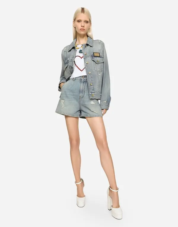 Dolce & Gabbana High-waisted Denim Shorts
