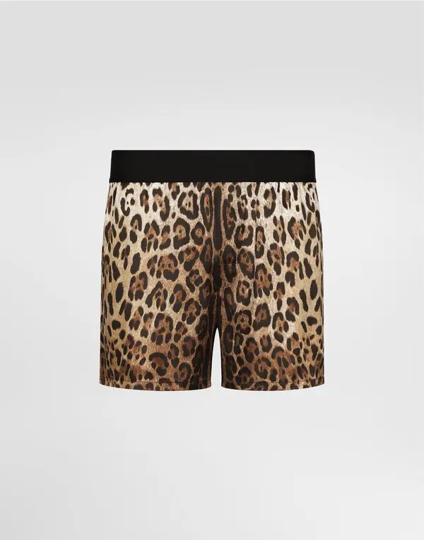 Dolce & Gabbana Leopard Silk Shorts - Print