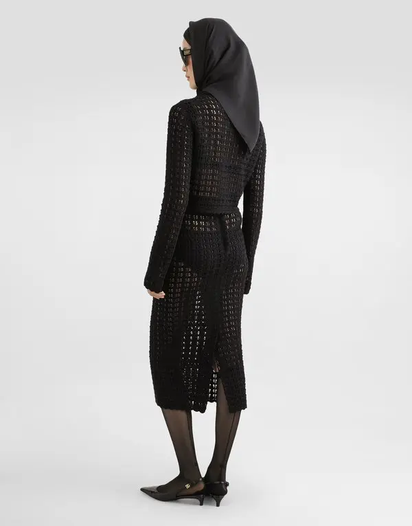 Dolce & Gabbana Short Double-breasted Crochet Jacket - Black