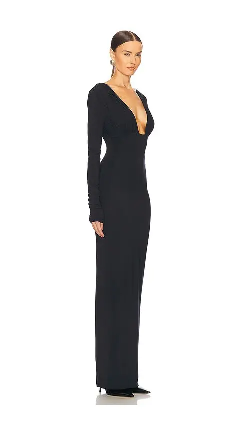 knee length dresses for ladies Gathered Sleeves Jersey Maxi Dress - Maxi Dresses - Women main image 1