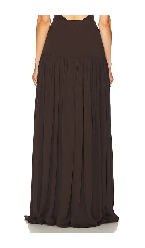 HELSA Diaphanous Maxi Skirt - Coffee
