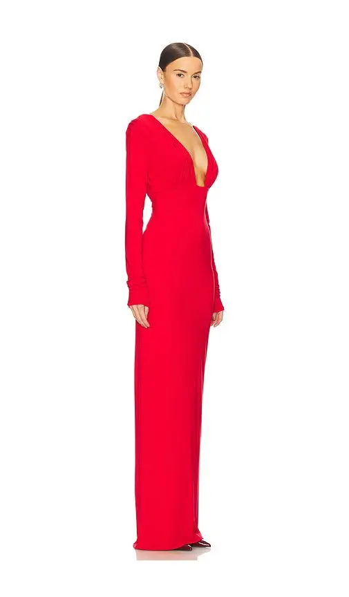 crepe jersey sleeveless dress Patricia Long Jersey Knit Ruffle Sleeveless Dress