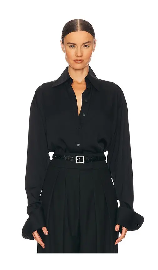 HELSA The Relaxed Silk Shirt - Black
