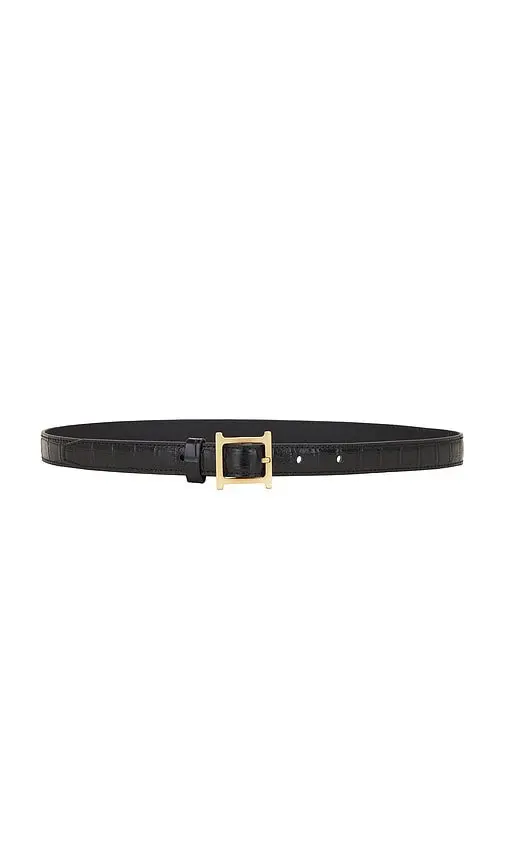 HELSA Logo Mini Waist Belt - Black Croco & Gold