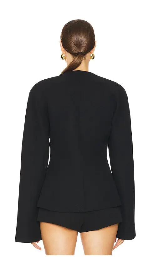 EAVES Gal Polished Crepe Blazer - Black