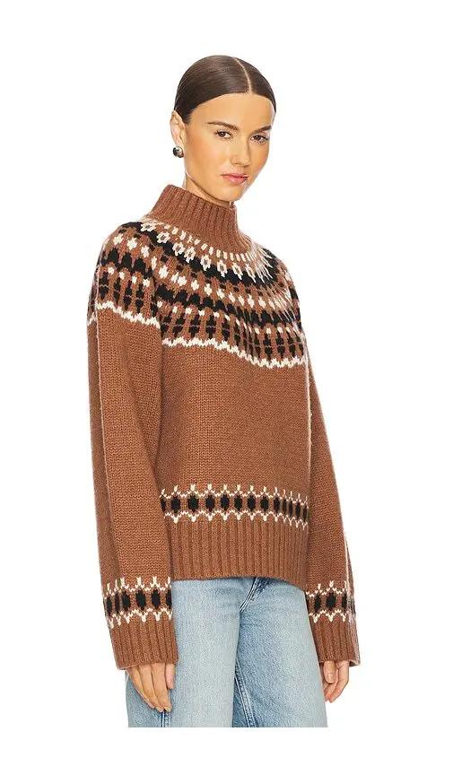 EAVES Fair Isle Knit Sweater - Brown Multi