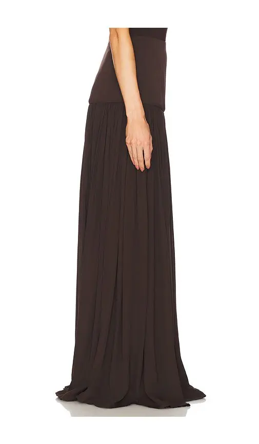 HELSA Diaphanous Maxi Skirt - Brown