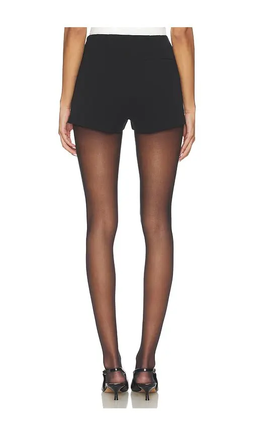 EAVES Polished Crepe Mini Shorts - Black
