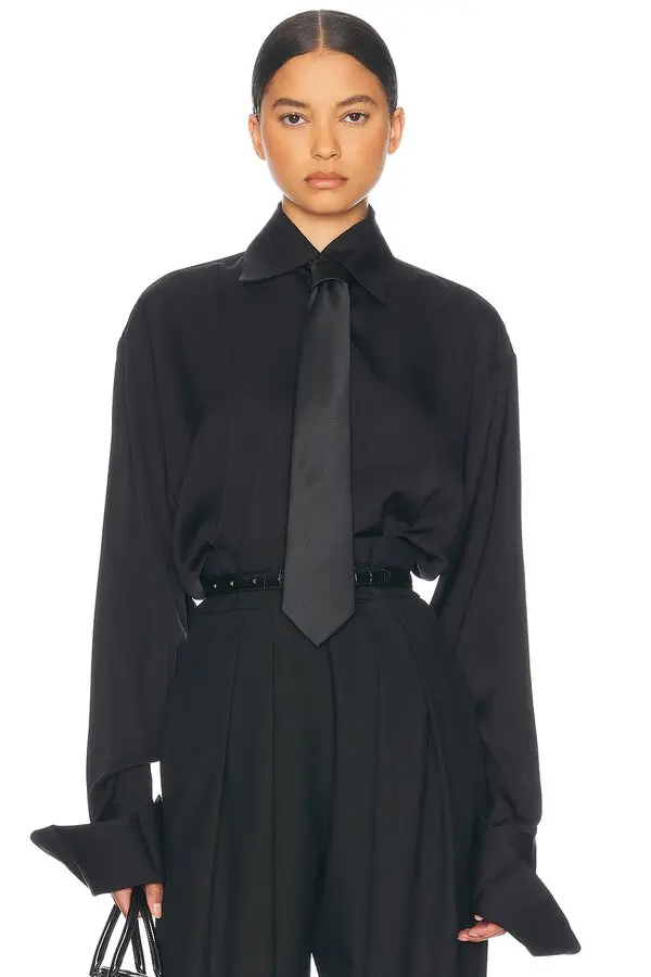 HELSA The Relaxed Silk Shirt - Black