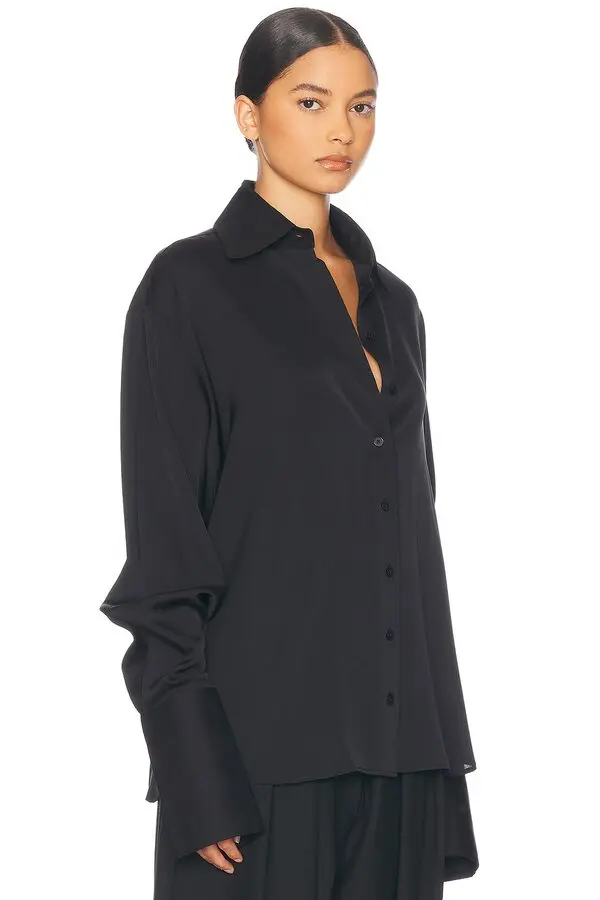 HELSA The Relaxed Silk Shirt - Black
