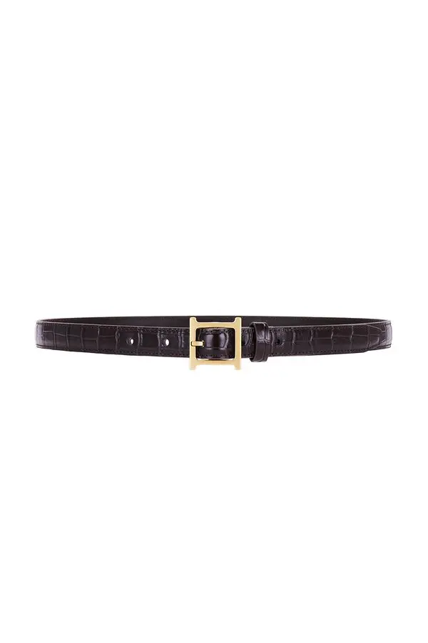 HELSA Logo Mini Waist Belt - Brown Croco