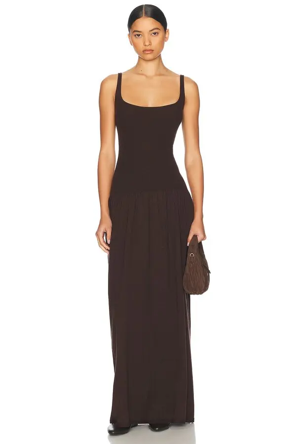 HELSA Maddison Maxi Knit Dress - Brown