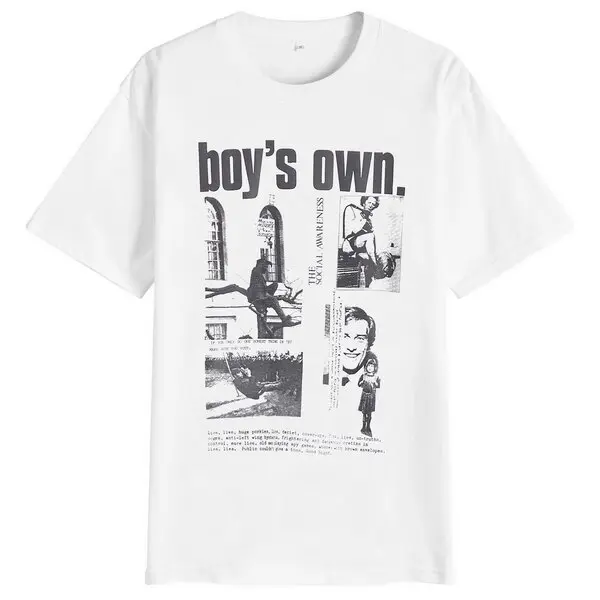 BOYS OWN The Social Awareness Front Print T Shirt - White