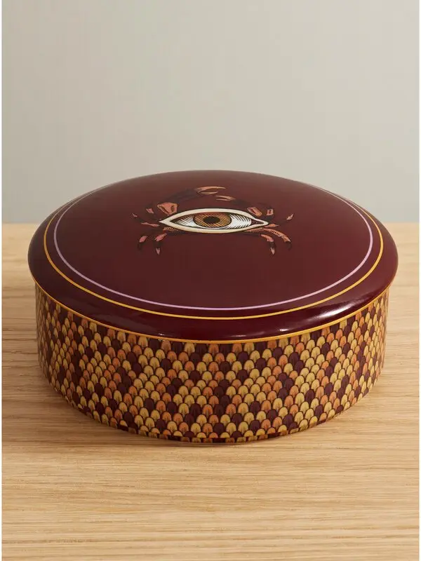 La DoubleJ Keepsake Gold-plated Porcelain Trinket Box - Burgundy