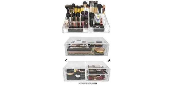 SORBUS 3 Large Stackable Acrylic Drawers