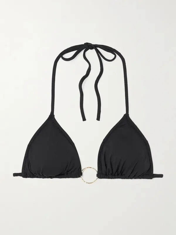 Melissa Odabash Miami Embellished Bikini Top - Black