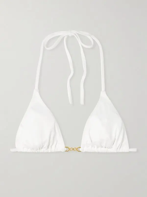 Melissa Odabash Monza Chain-embellished Bikini Top - White