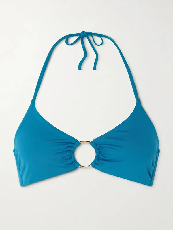 Melissa Odabash Hamburg Embellished Halterneck Bikini Top - Blue