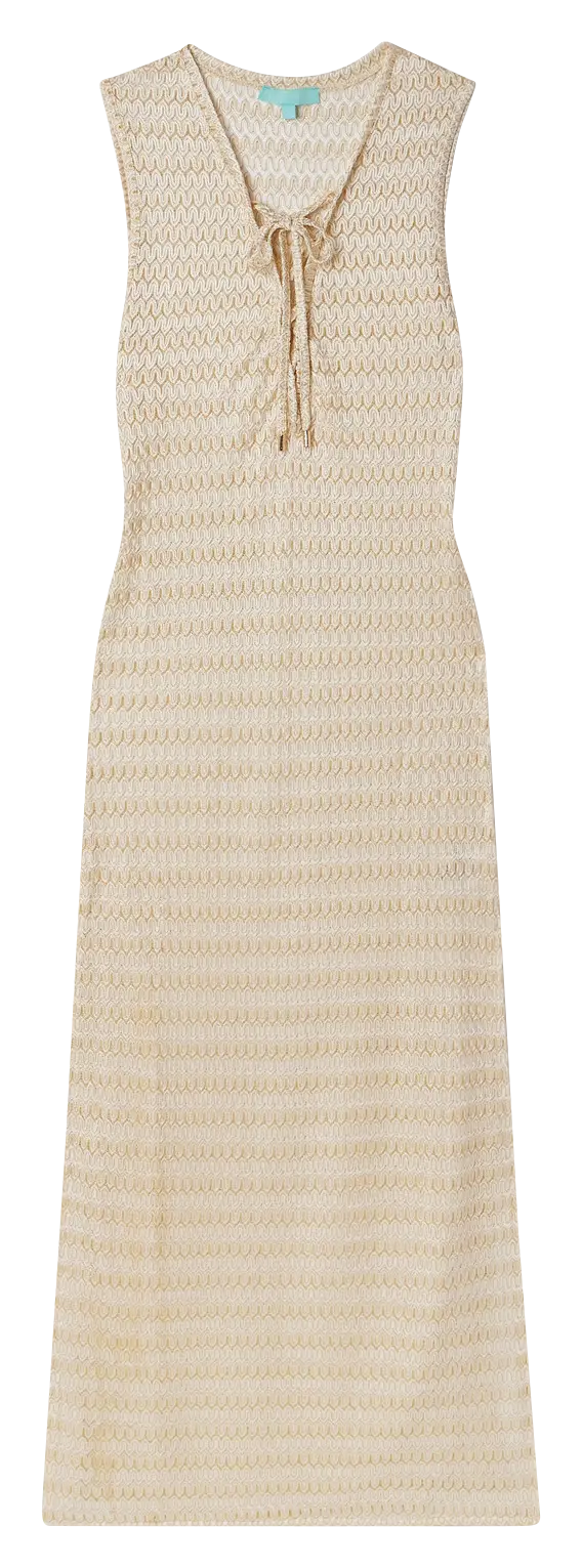 Melissa Odabash Maddie Metallic Crocheted Maxi Dress - Cream