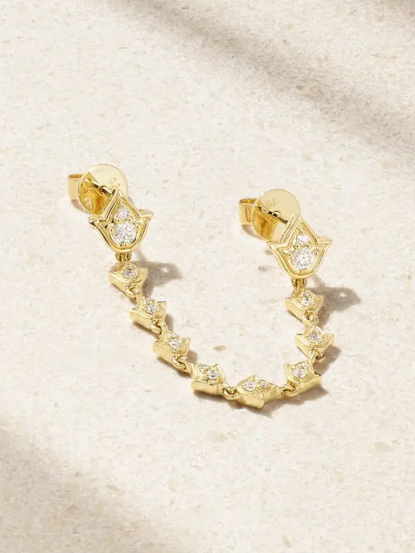 ANITA KO Tulip Diamond Single Earring - Gold