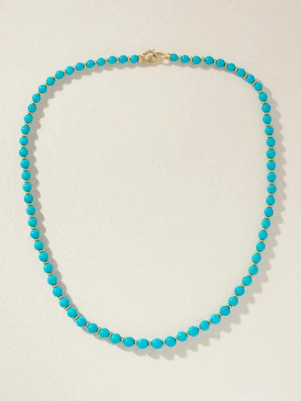 Irene Neuwirth Candy 18-karat Gold Turquoise Necklace - Blue