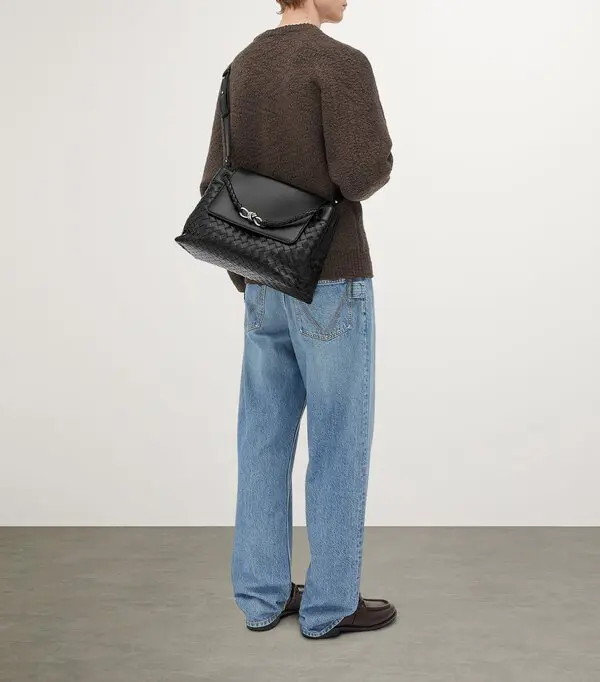 Bottega Veneta Medium Andiamo Messenger Bag - Grey
