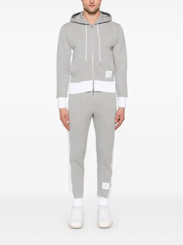 Thom Browne Loopback 4-bar Zip-up Hoodie - Grey