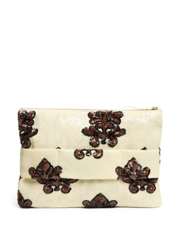 La DoubleJ Ruffle Clutch - Neutrals