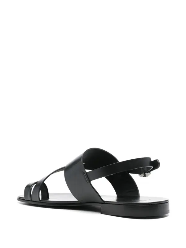 GIUSEPPE ZANOTTI Hezra Toe-loop Leather Sandals - Black