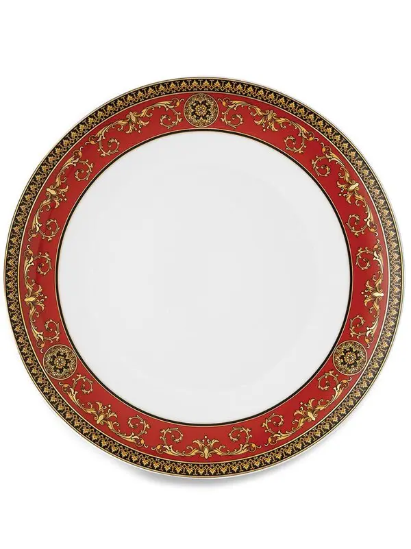 Versace Medusa Porcelain Dinner Plate - Red
