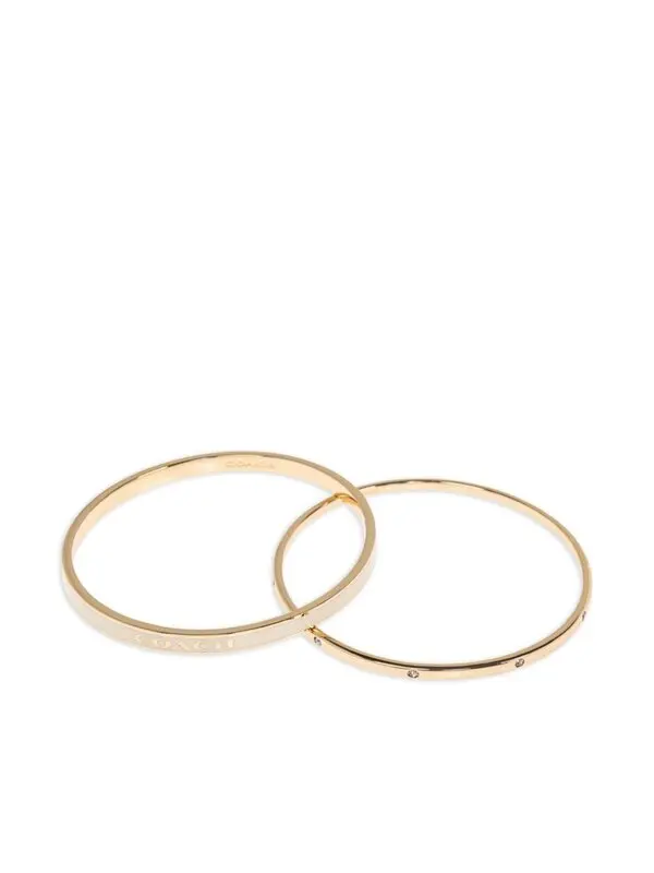 Coach Crystal-embellished Bangle Set - Gold