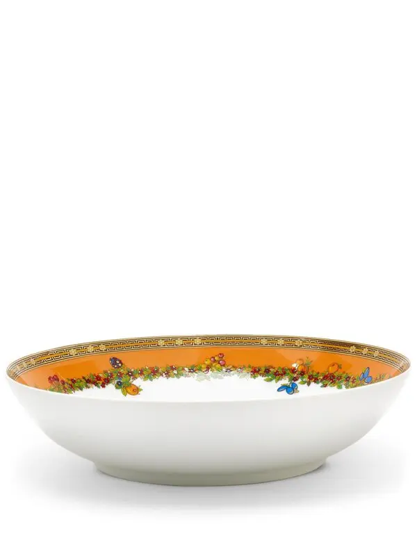 Versace Le Jardin De Porcelain Soup Plate - White