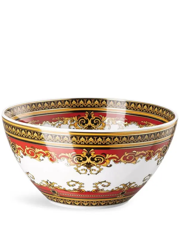 Versace Medusa Baroque-pattern Porcelain Bowl - Red