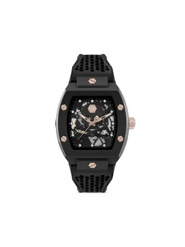 Philipp Plein The Skeleton 44mm Strap Watch - Black