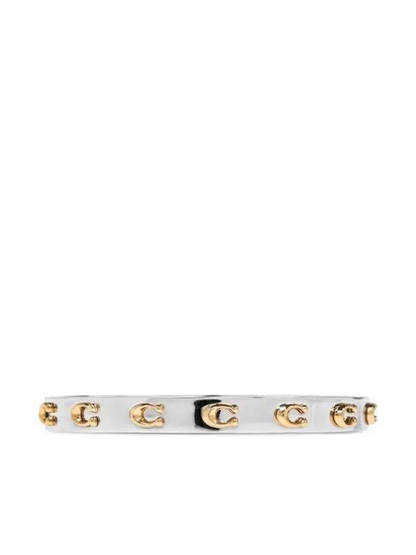 COACH Logo Bangle Bracelet - Silver