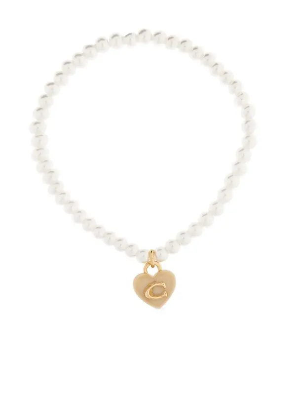 COACH Heart Charm Bracelet - White