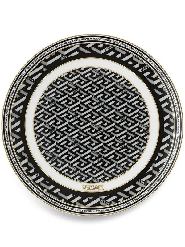 Versace La Greca Signature Bread Plate - Black