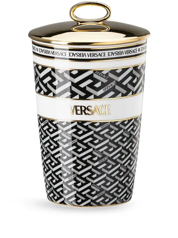 Versace La Greca Signature Scented Candle - Black