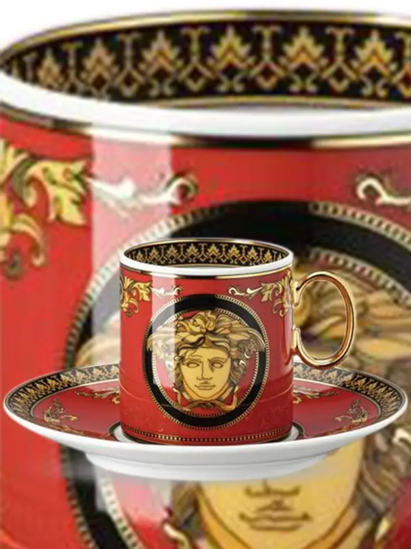 Versace Medusa Espresso Cup And Saucer - Red