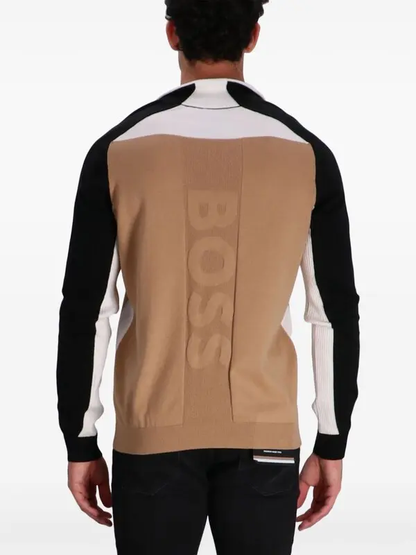 BOSS Colour-block Sweatshirt With Logo Detail - Black