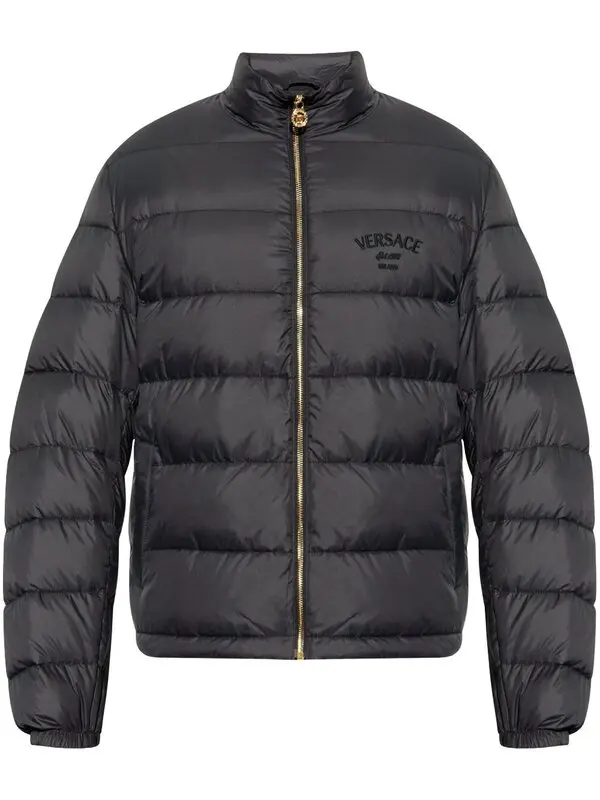 Versace Embroidered Logo Puffer Jacket