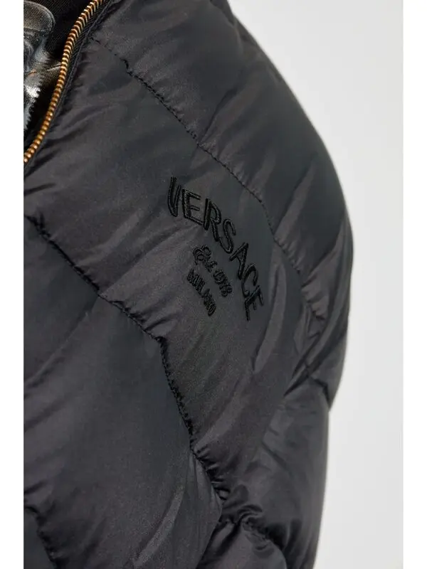 Versace Embroidered Logo Puffer Jacket