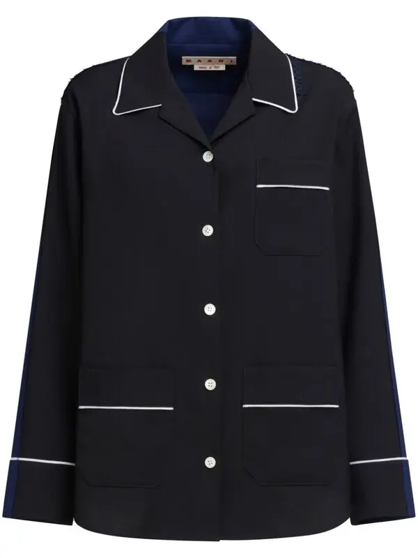 Marni Virgin Wool Pajama Shirt - Black