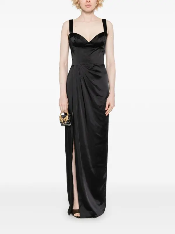 Marchesa Satin Bustier Gown