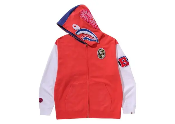 A BATHING APE Shark Full Zip Hoodie - Red