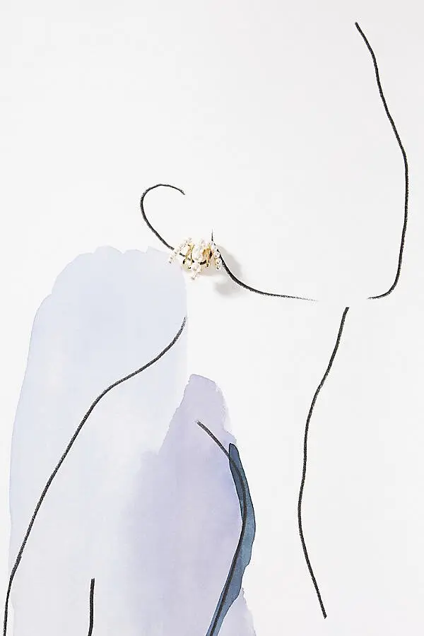 Nadri Farrah Multi-pearl Hoop Earrings