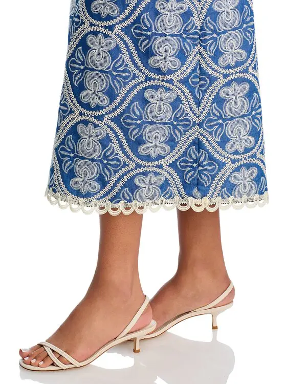 waimari stella embroidered dress Goddiva Bardot Sequin & Lace High Low Midi Dress – Tradegala main image 1