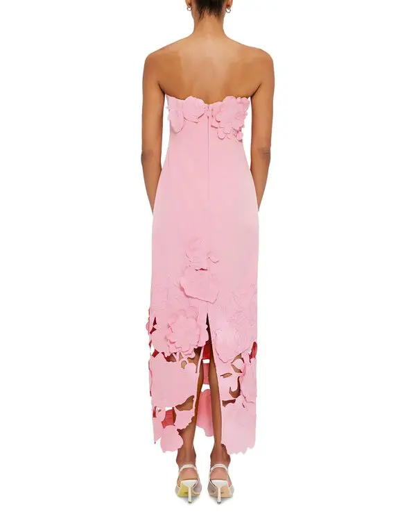 LEO LIN Rayna Strapless Crepe Dress - Flamingo