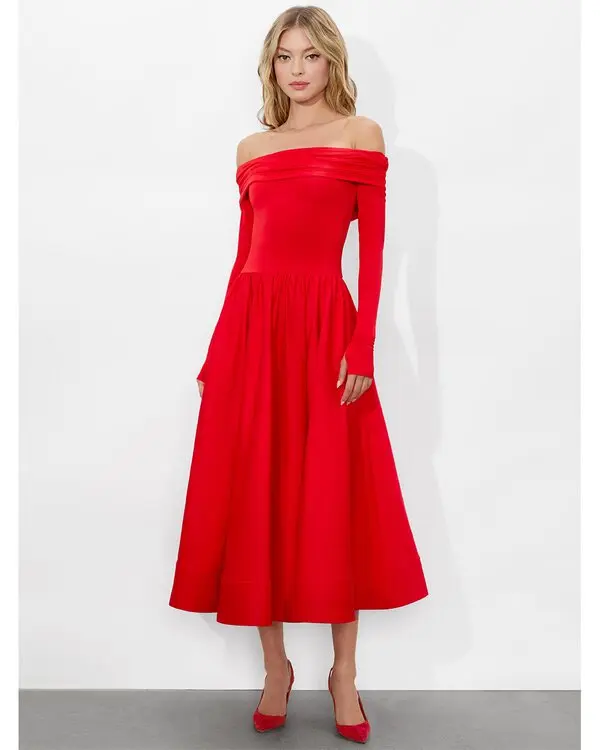 Alice + Olivia Chara Off-the-shoulder Dress
