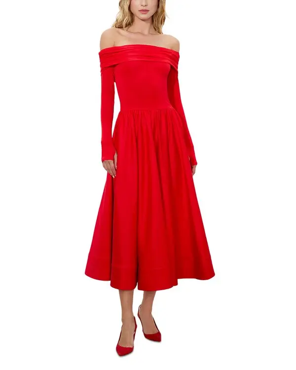 Alice + Olivia Chara Off-the-shoulder Dress